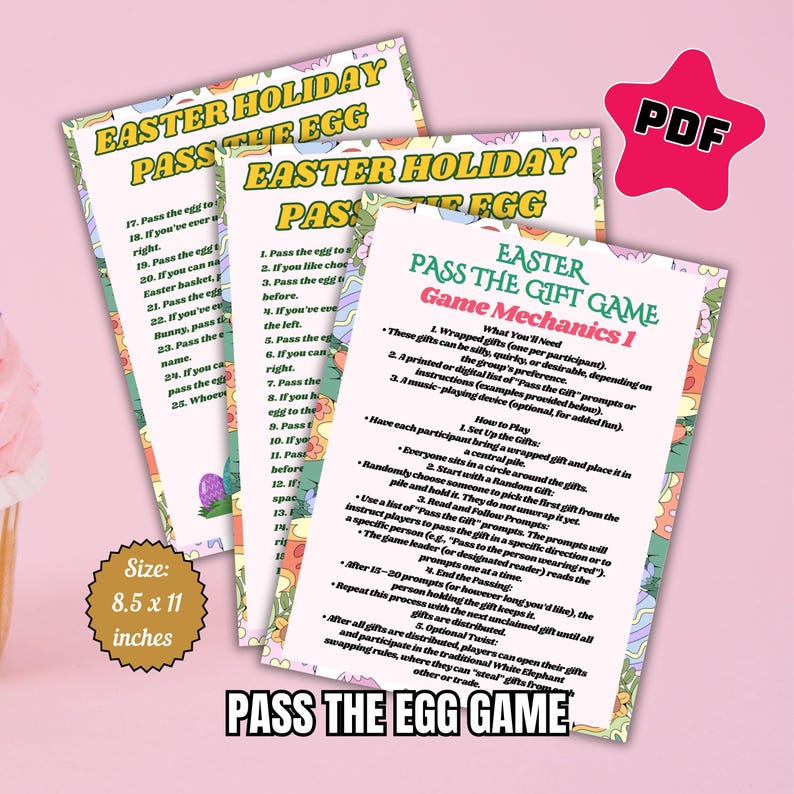 Easter Pass the Gift Game Easter Pass the Egg, Fun Easter Party Game ...