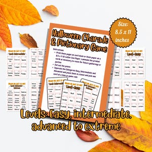 Halloween Charade Pictionary Printable Game Fun Halloween Family ...
