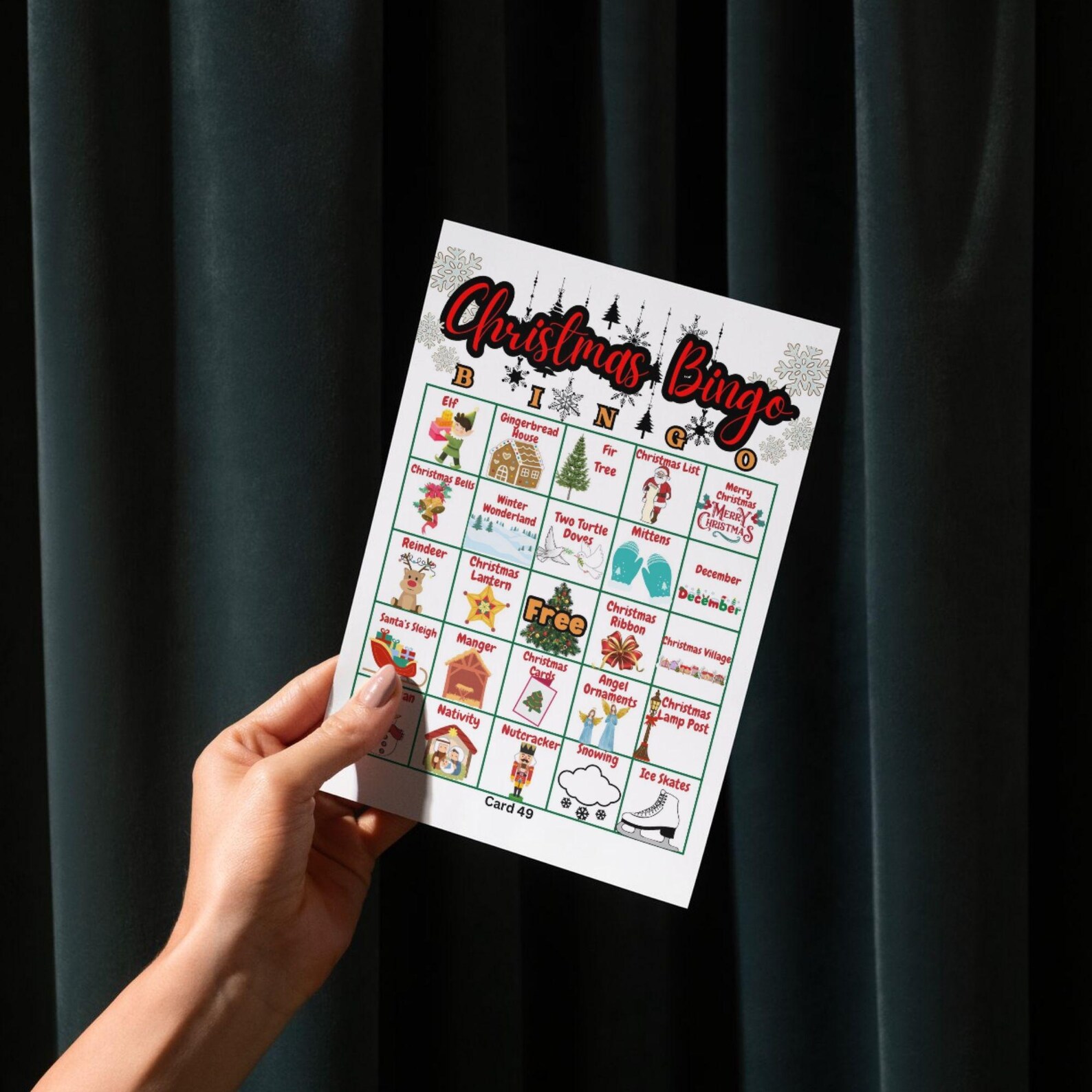 Printable Christmas Bingo Cards Game,family Reunion Games,work Holiday ...