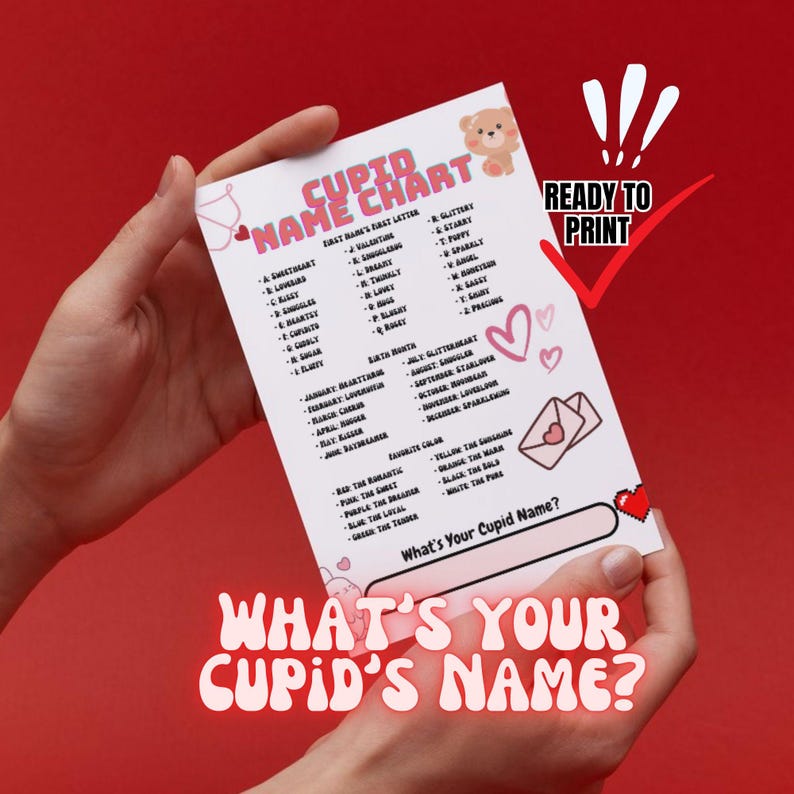 What’s Your Cupid’s Name? Game, Printable Valentine’s Day Party ...
