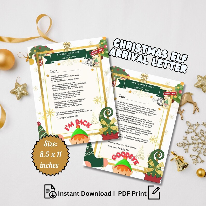 Christmas Elf Arrival Letter, Elf Arrival Letter From Santa, First Time ...