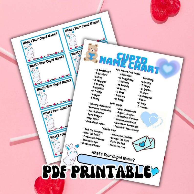 What’s Your Cupid’s Name? Game, Printable Valentine’s Day Party ...
