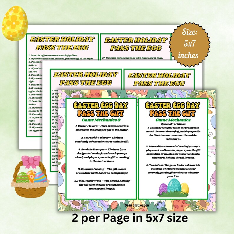 Easter Pass the Gift Game Easter Pass the Egg, Fun Easter Party Game ...