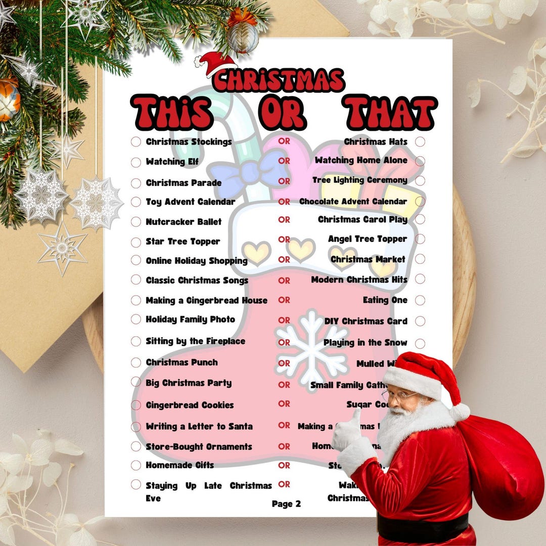 Printable Christmas This or That Game | Family Christmas Games | Fun ...