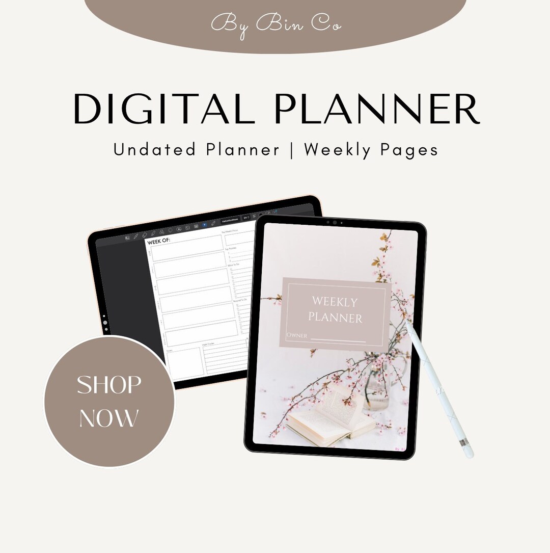 Digital Weekly Planner Bundle by Bin Undated Digital Daily Planner ...