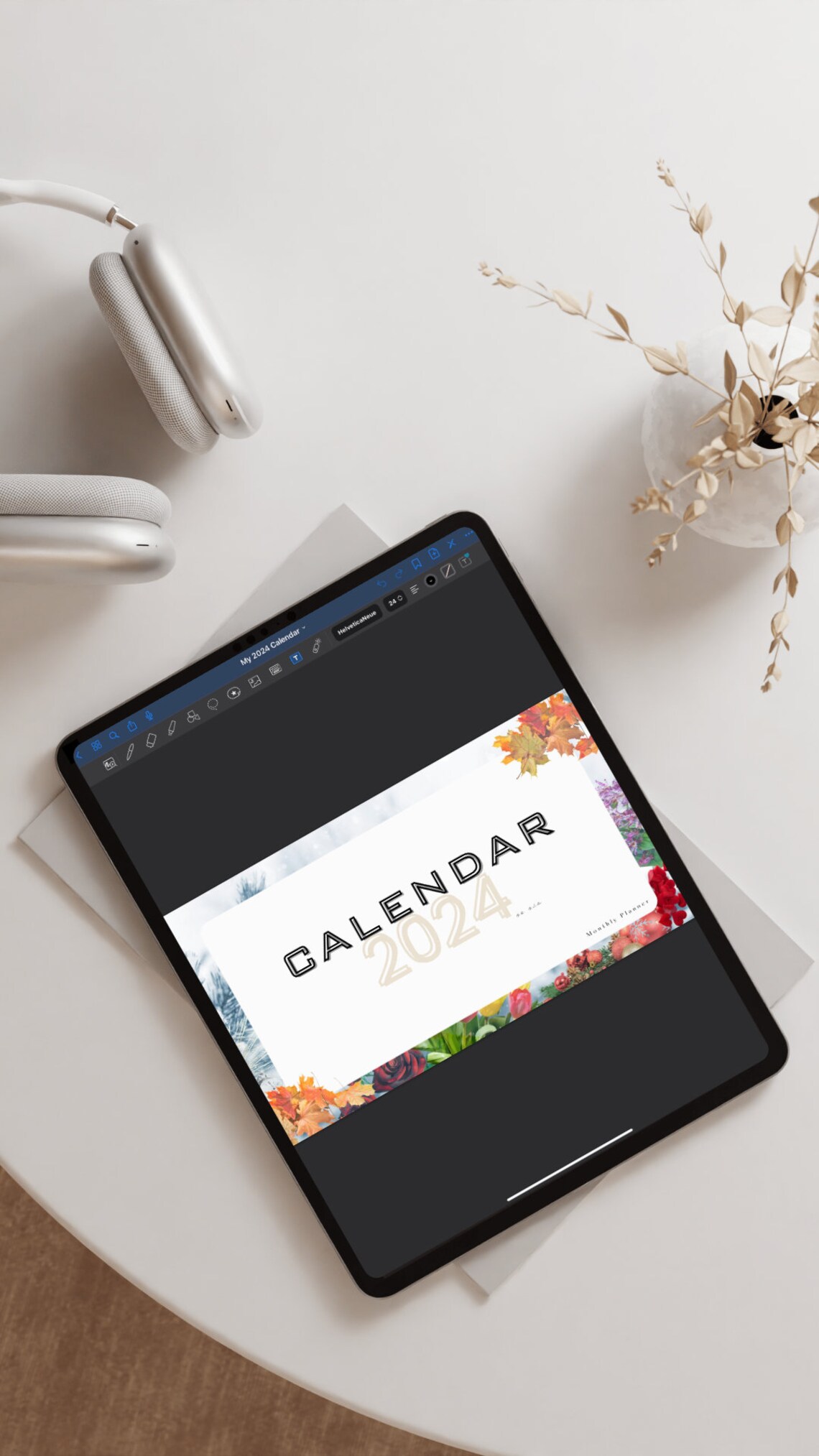 2024 Digital Calendar by Bin | Monthly Digital Planner | Self Motivation Reflection Calendar ...