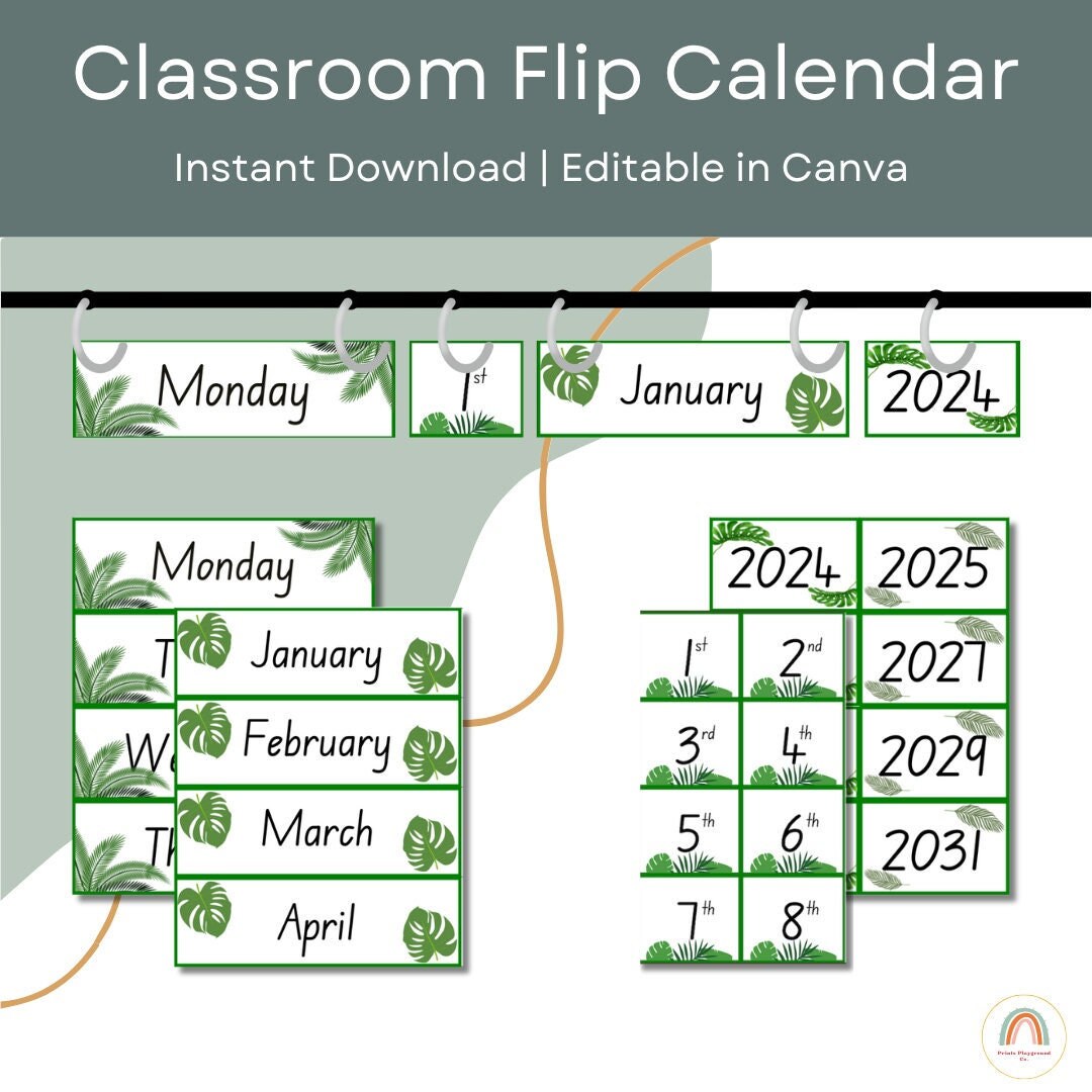 Plant Classroom Flip Calendar - Etsy