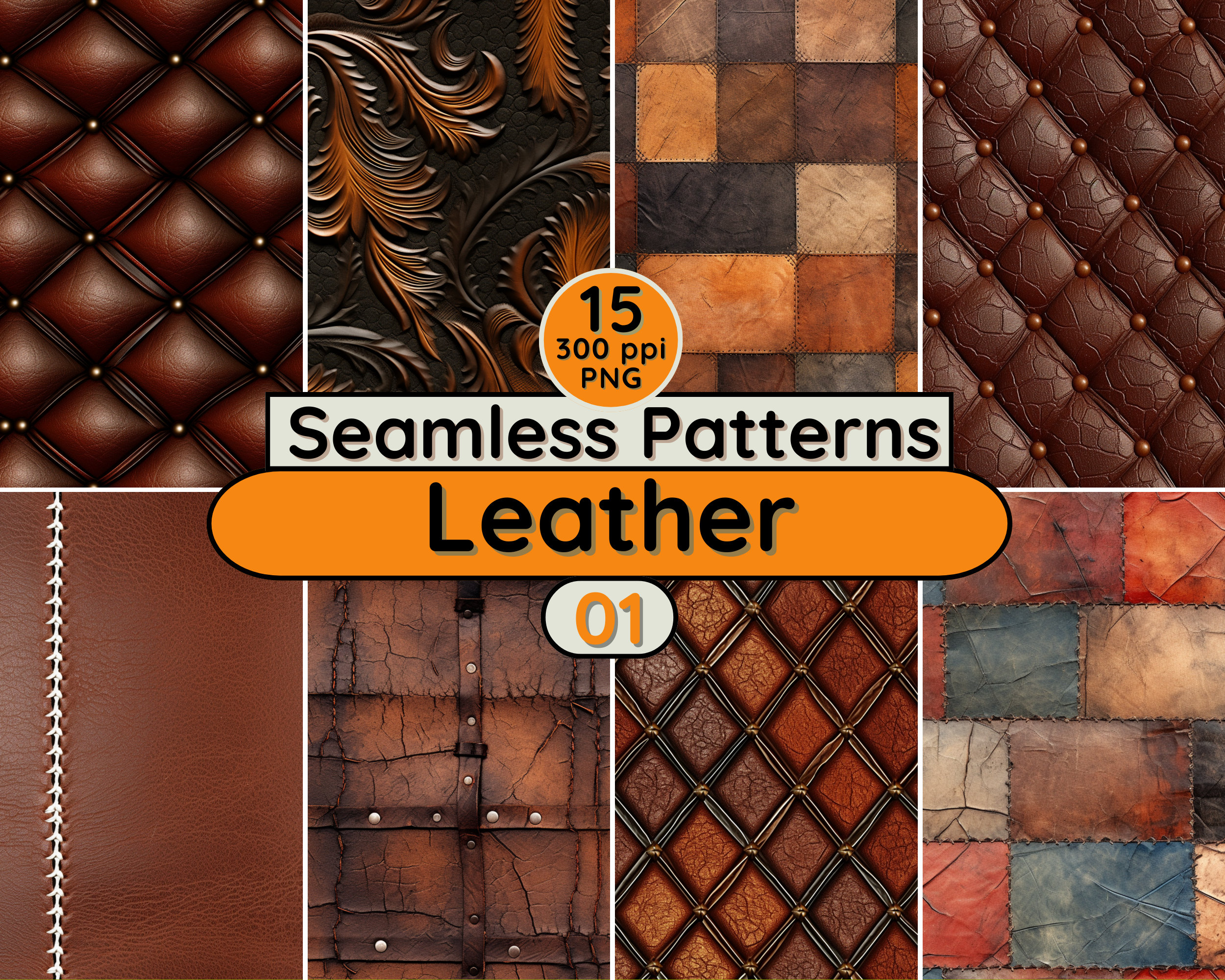 Leather Seamless PNG Digital Patterns Background Scrapbook Crafting ...
