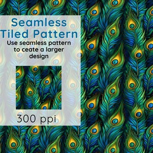 Seamless PNG Digital Patterns Peacock Background Scrapbook Invite ...