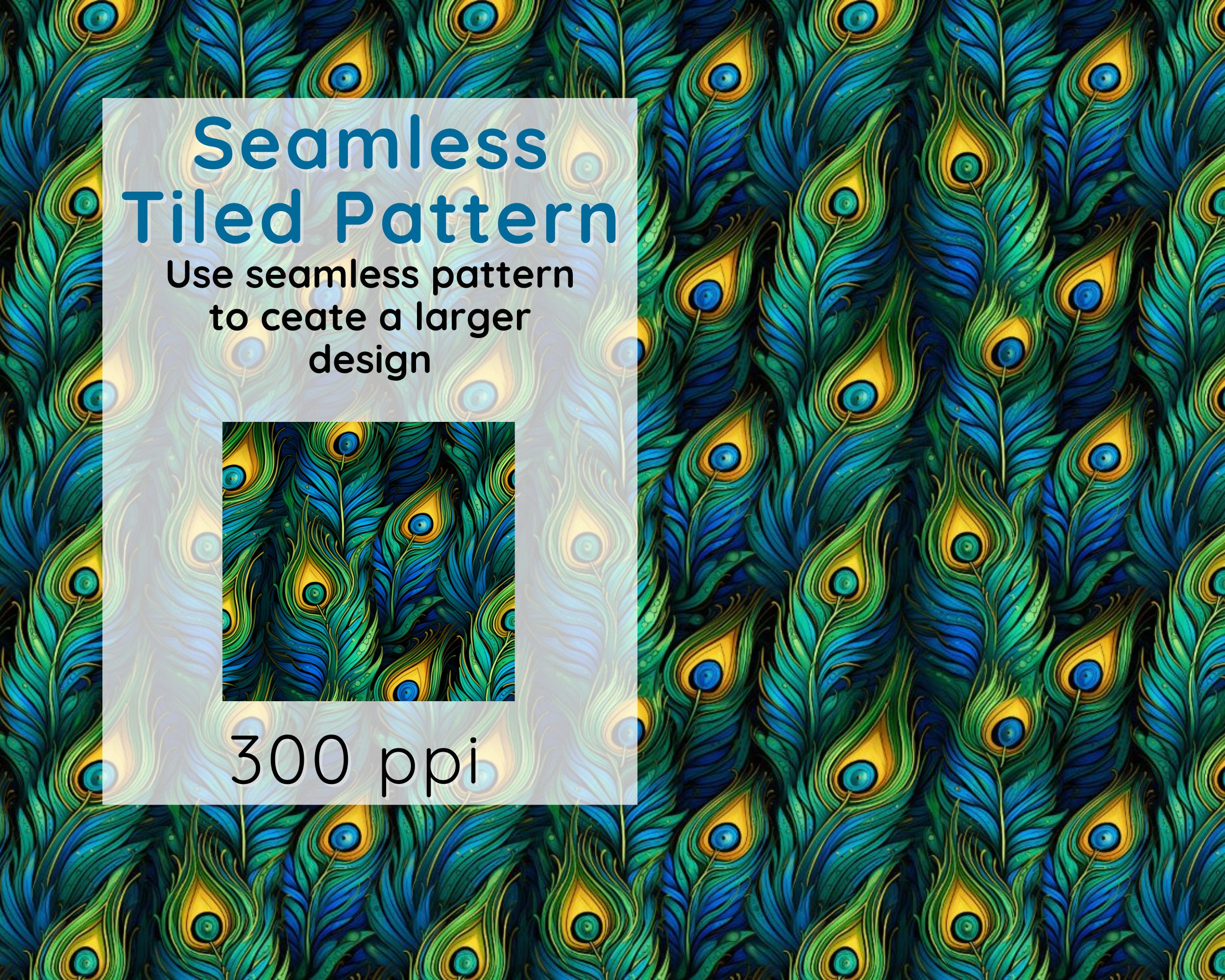 Seamless PNG Digital Patterns Peacock Background Scrapbook Invite ...