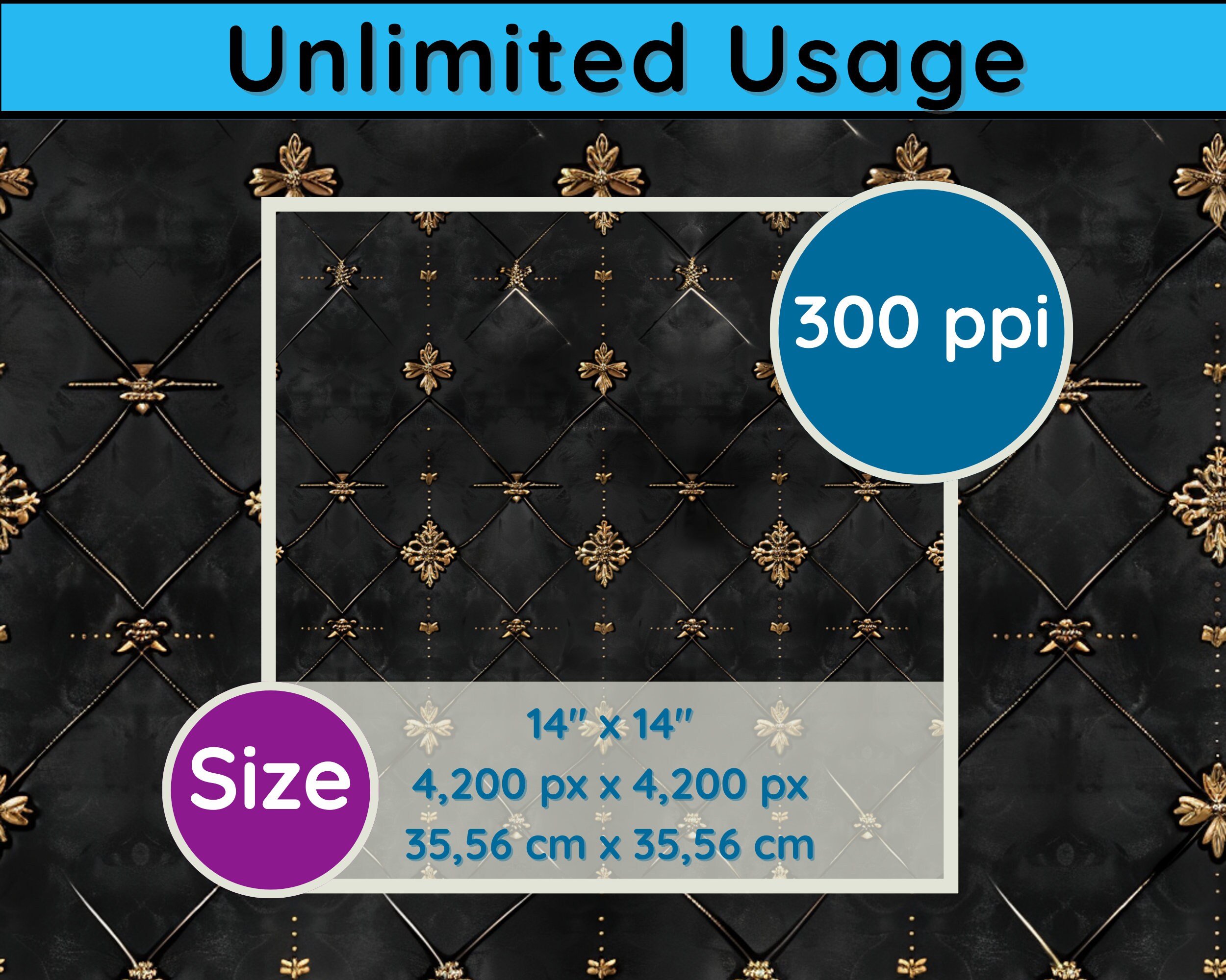 Seamless Patterns Luxury Black PNG Background Instant Download for Card ...