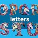 UNICORN Alphabet A to Z Clipart Uppercase Letters and Numbers 0 to 9 ...
