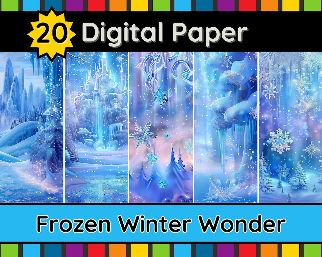 Frozen Winter Digital Paper: Snowflake Scrapbook Backgrounds (digital ...