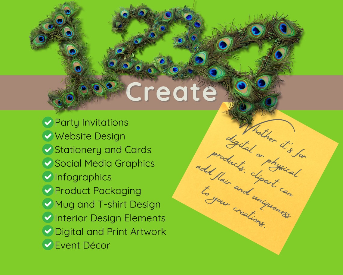 0 to 9 Clipart Font Typography Numbers Peacock Feather PNG Transparent ...