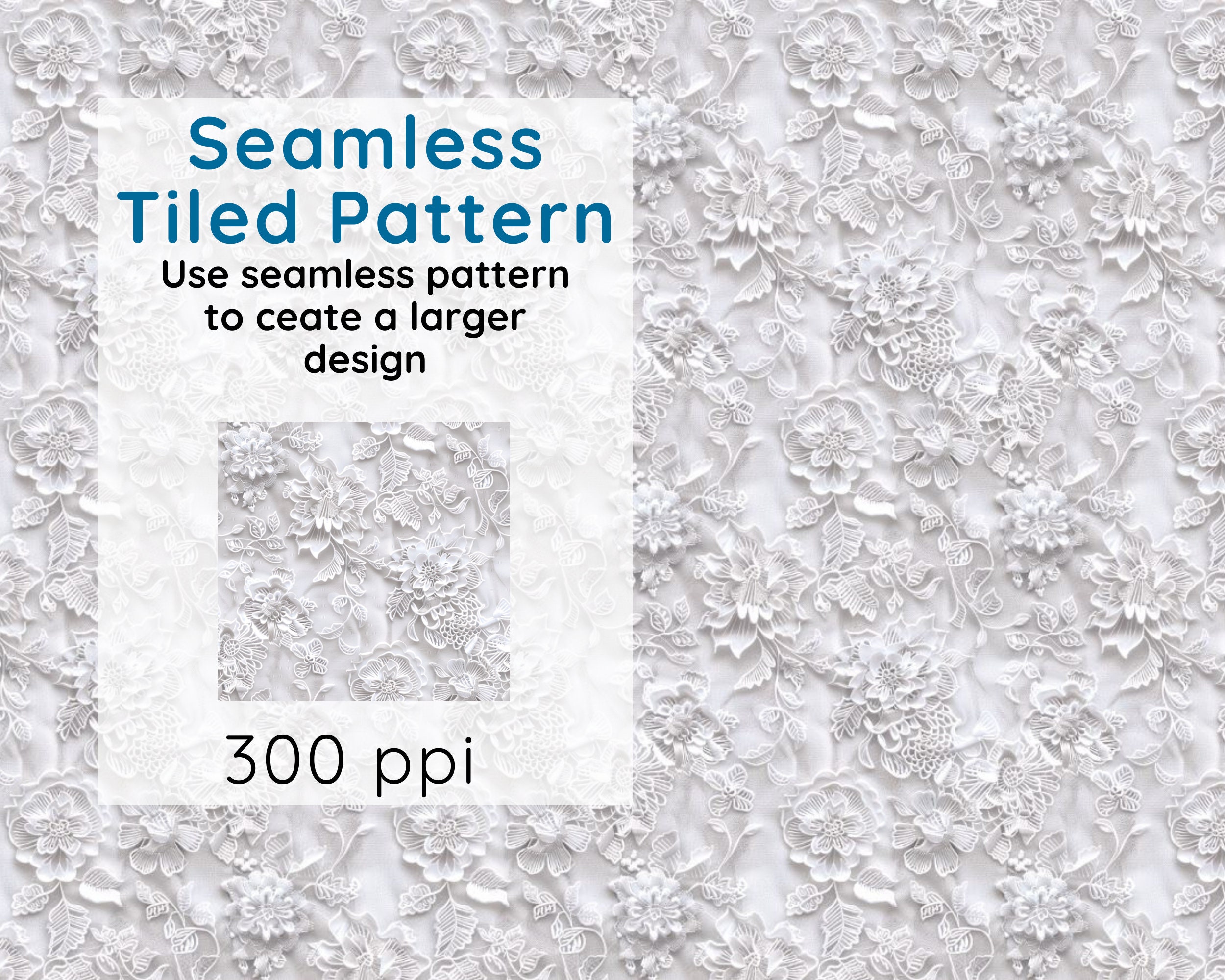 White Lace Wedding Seamless Patterns Commercial Usage PNG Background ...