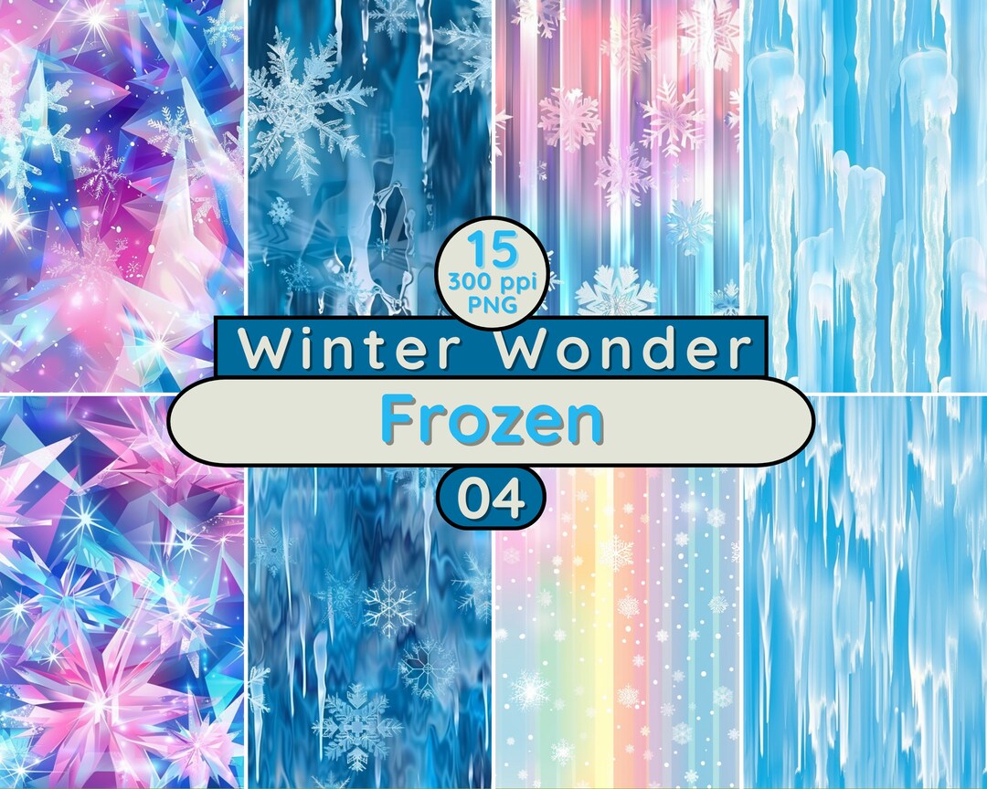 Seamless Patterns Frozen Icicles Winter Ice Snowflake Digital PNG ...