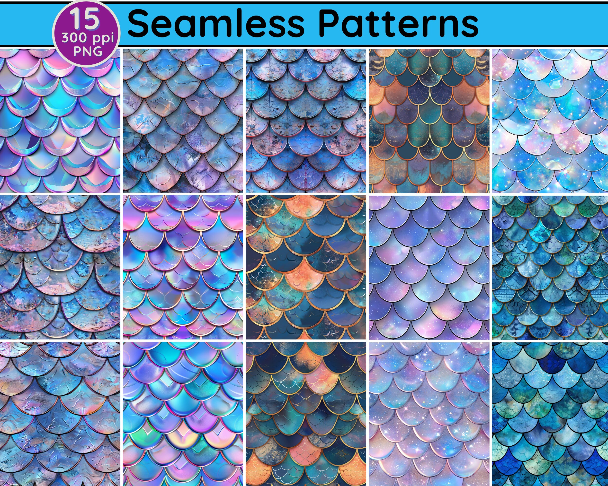 My Mermaid Tail Scales Seamless Png Background Digital Patterns Background Diy Scrapbook Paper