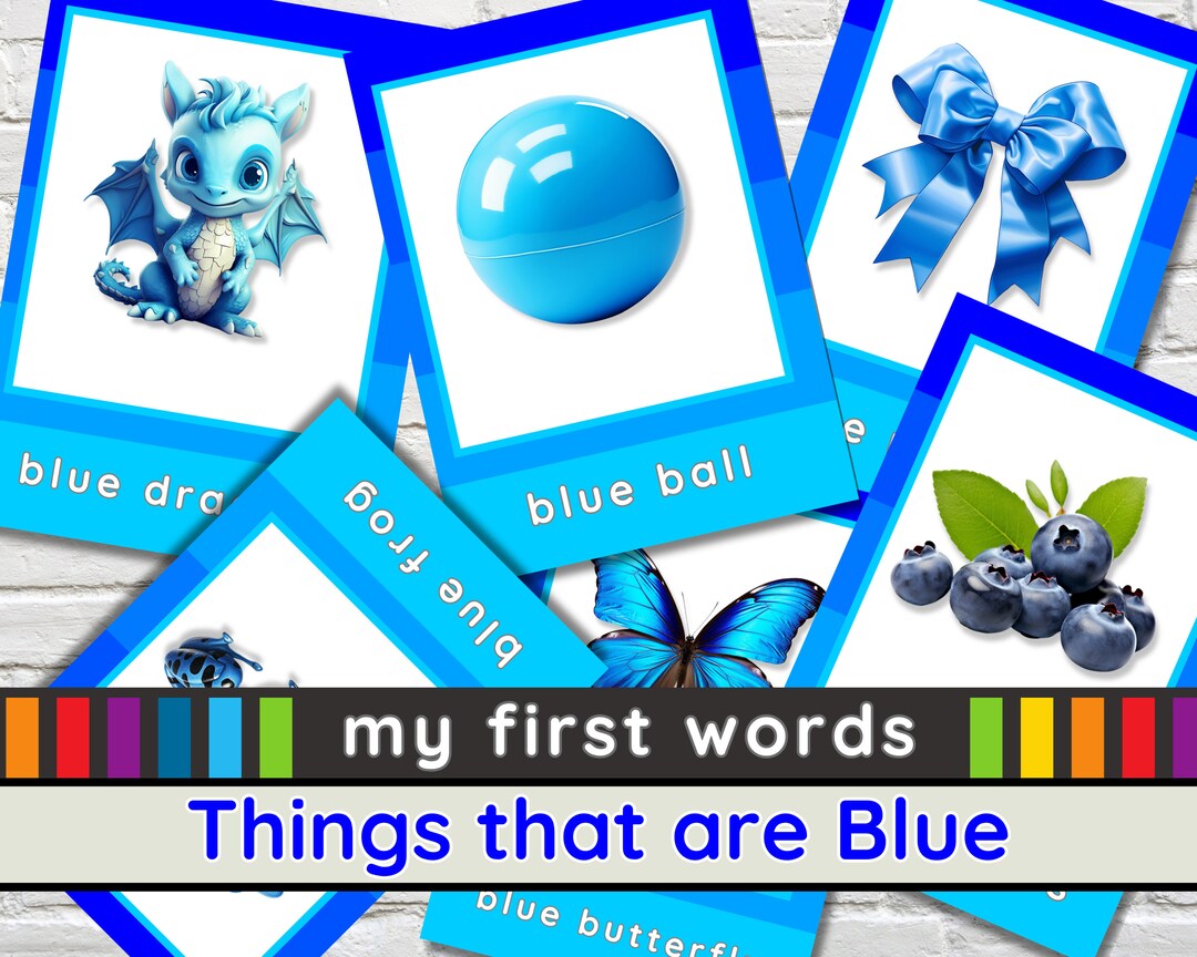 Flashcards My First Words Things That Are Blue Learn Colors Educational ...