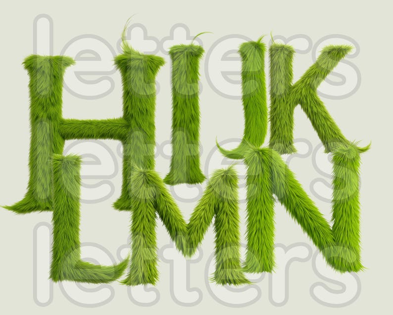 The Grinch Font Clipart: Christmas A-Z Letters & 0-9 Numbers (digital ...