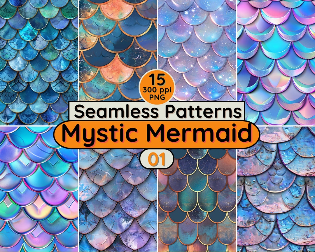 My Mermaid Tail Scales Seamless Png Background Digital Patterns Background Diy Scrapbook Paper
