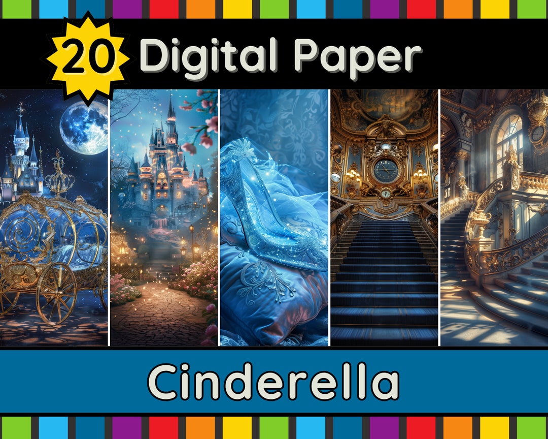 Cinderella Inspired Background Backdrop Digital Paper Fairy Tale ...