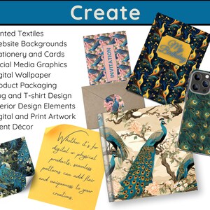 Seamless PNG Digital Patterns Peacock Background Scrapbook Invite ...