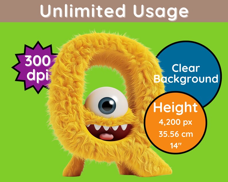 A to Z Clipart Font Cute Monsters Typography Uppercase Letters PNG ...