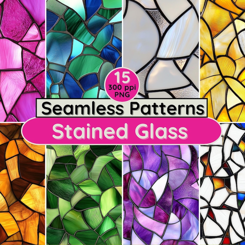 Stained glass fabric design - Etsy.de