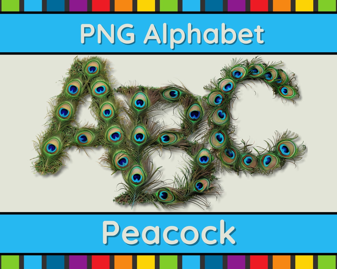 A to Z Clipart Font Peacock Typography Uppercase Alphabet Letters PNG ...