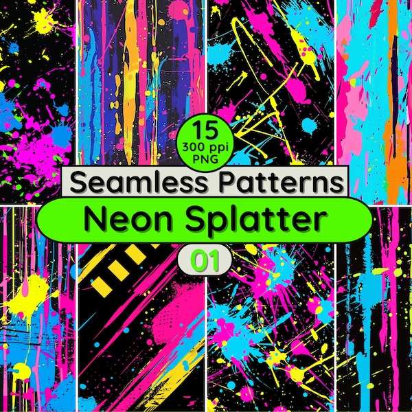 Neon Paint Splatter - Etsy