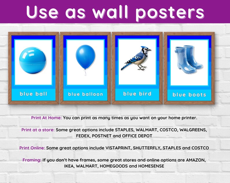 Flashcards My First Words Things That Are Blue Learn Colors Educational ...