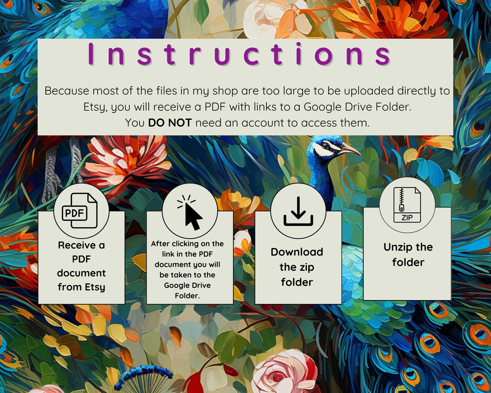 Seamless PNG Digital Patterns Peacock Background Scrapbook Invite ...