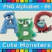 A to Z Clipart Font Cute Monsters Typography Uppercase Letters PNG ...