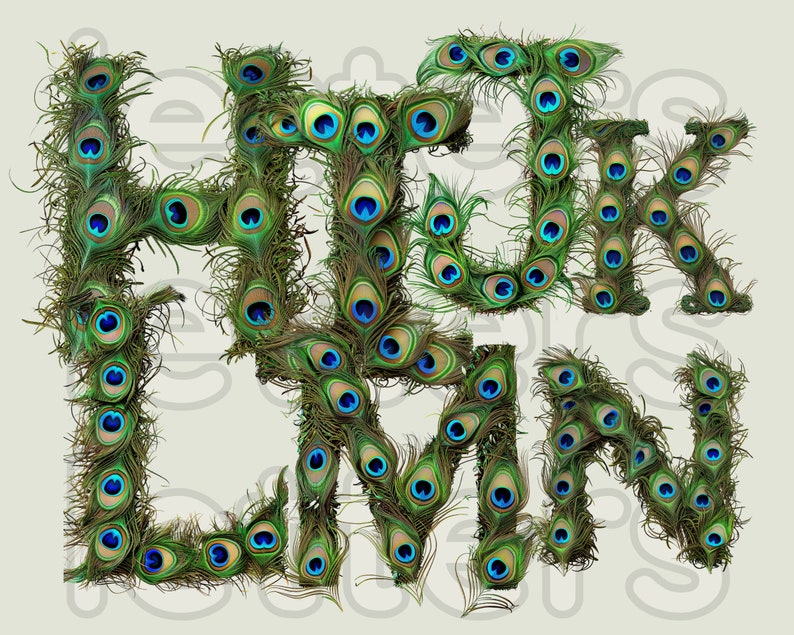 A to Z Clipart Font Peacock Typography Uppercase Alphabet Letters PNG ...