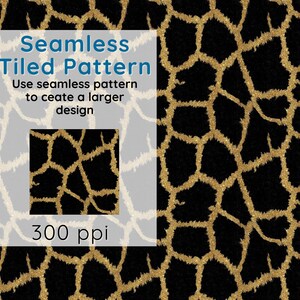 Animal Safari Seamless Patterns: Black and Gold Digital Paper (PNG) - Etsy