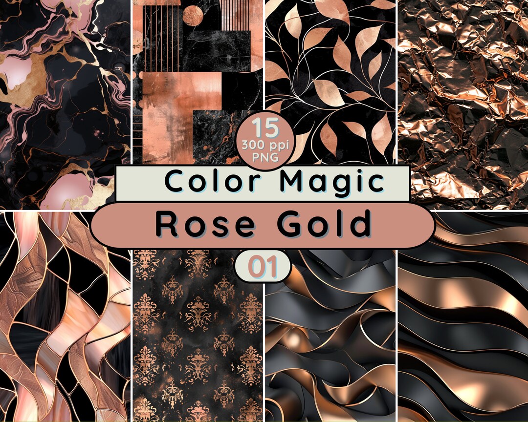 Seamless Patterns Rose Gold Digital Paper PNG Download for Card ...