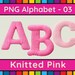 Alphabet A to Z Clipart Knitted Pink Uppercase Letters and Numbers 0 to ...