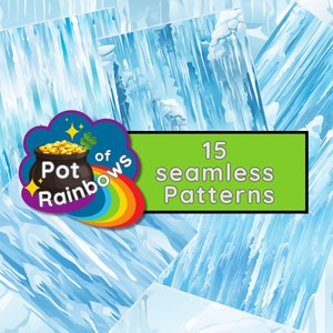 Seamless PNG Frozen Icicles Winter Ice Snowflake Digital Patterns ...