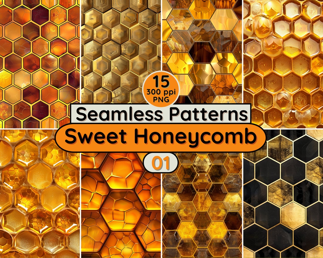 Honeycomb Seamless Pattern: 15 PNG Backgrounds (digital Download) - Etsy