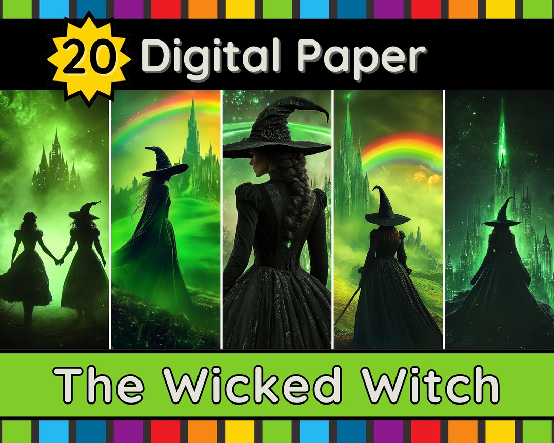 Wicked Witch Digital Paper, Wizard of Oz Printable (digital Download ...