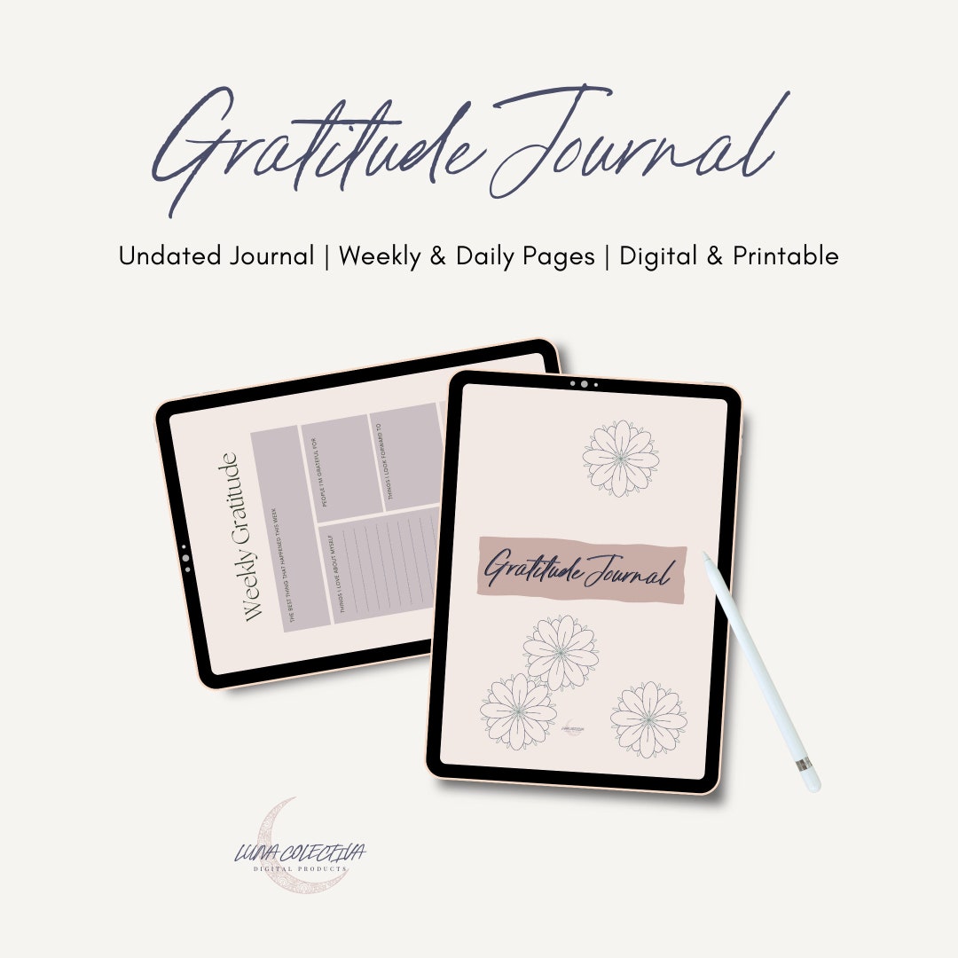 Gratitude Journal Digital & Printable Journal Prompts Reflection ...