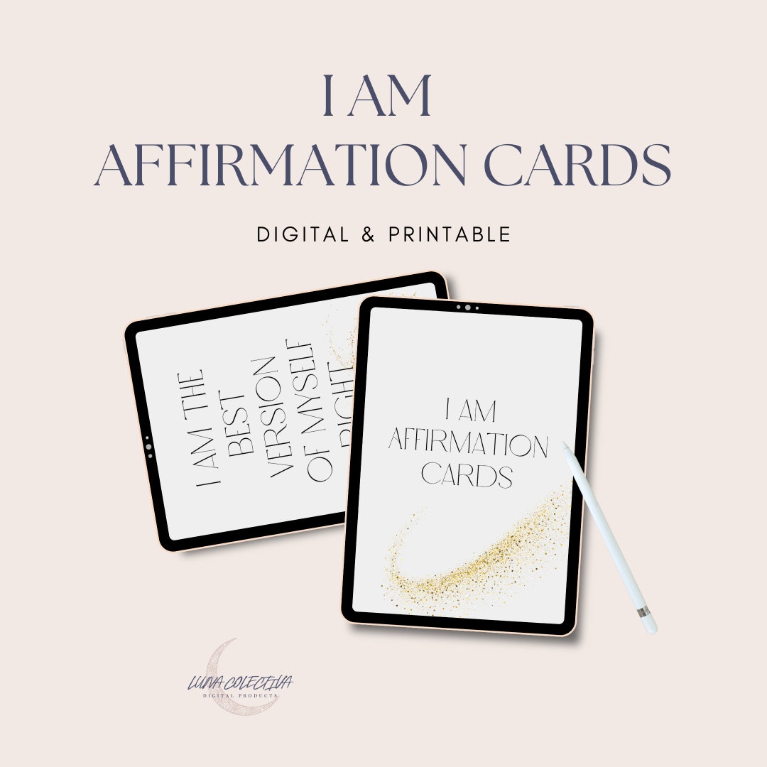I Am Affirmation Cards Affirmation Card Printable Digital Journal ...