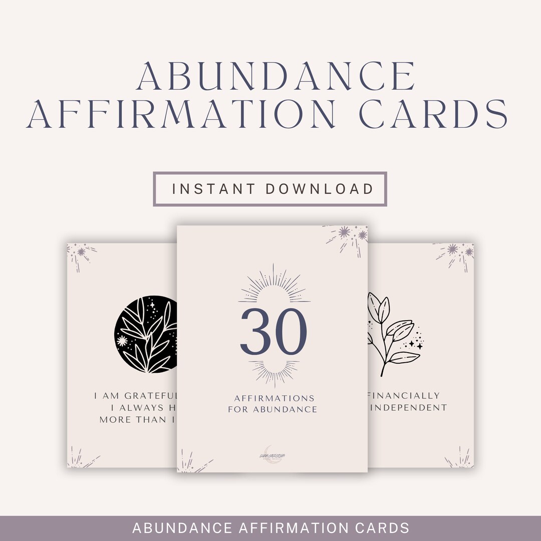 Abundance Affirmation Cards: 30-day Money Mindset Journal (digital ...