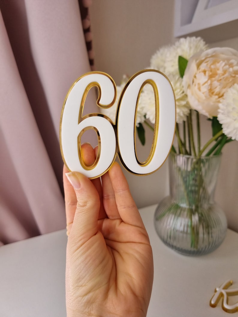 Acrylic Number Cake Topper: Double Layered Party Decor - Etsy UK
