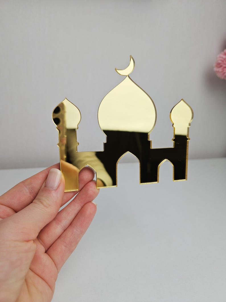 Umrah Mubarak Cake Topper: Acrylic Mosque Decoration - Etsy