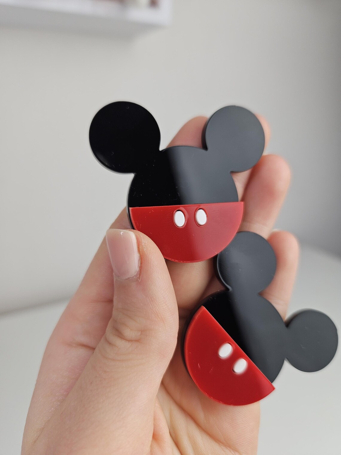 Mickey Mouse Ears Inspired Cake Toppers: Acrylic Black and Red Party ...