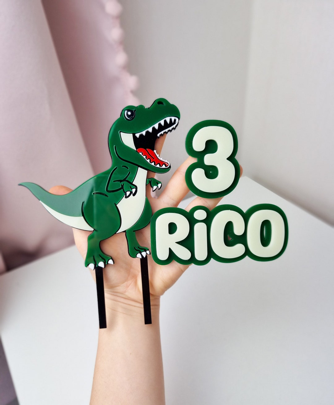 Dinosaur Cake Topper | Trex Dinosaur Topper | Dinosaur Cake Decor ...