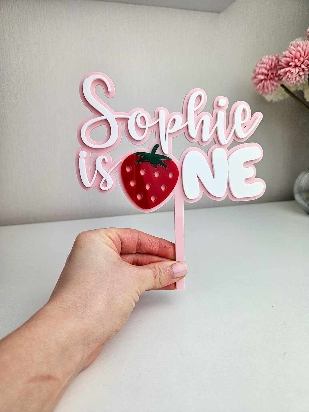 Berry Cake Topper | Strawberry Themed Cake Topper | First Birthday ...