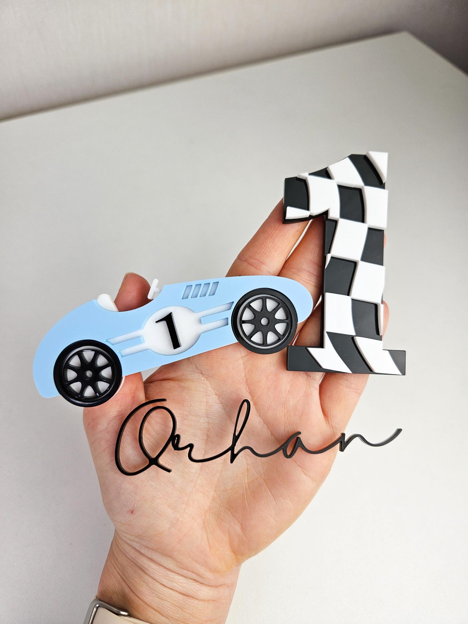 Race Car Cake Topper Set: Personalized Name, Any Number | Racing Car ...