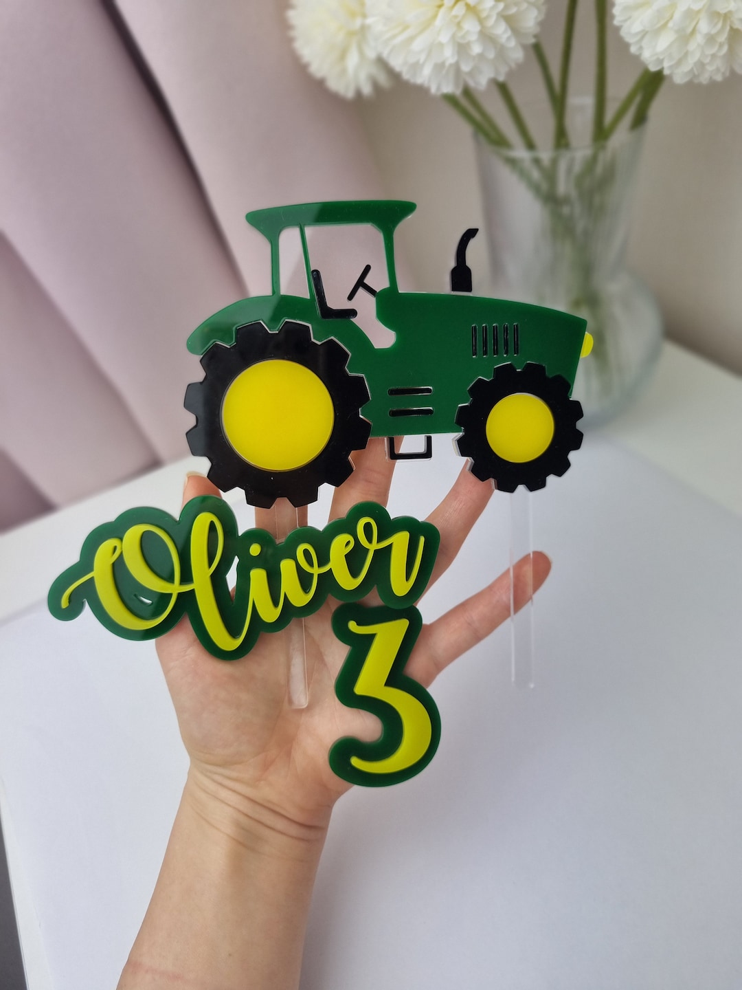 Tractor Cake Topper | Tractor Cake Decor | John Deer Tractor | Cake ...